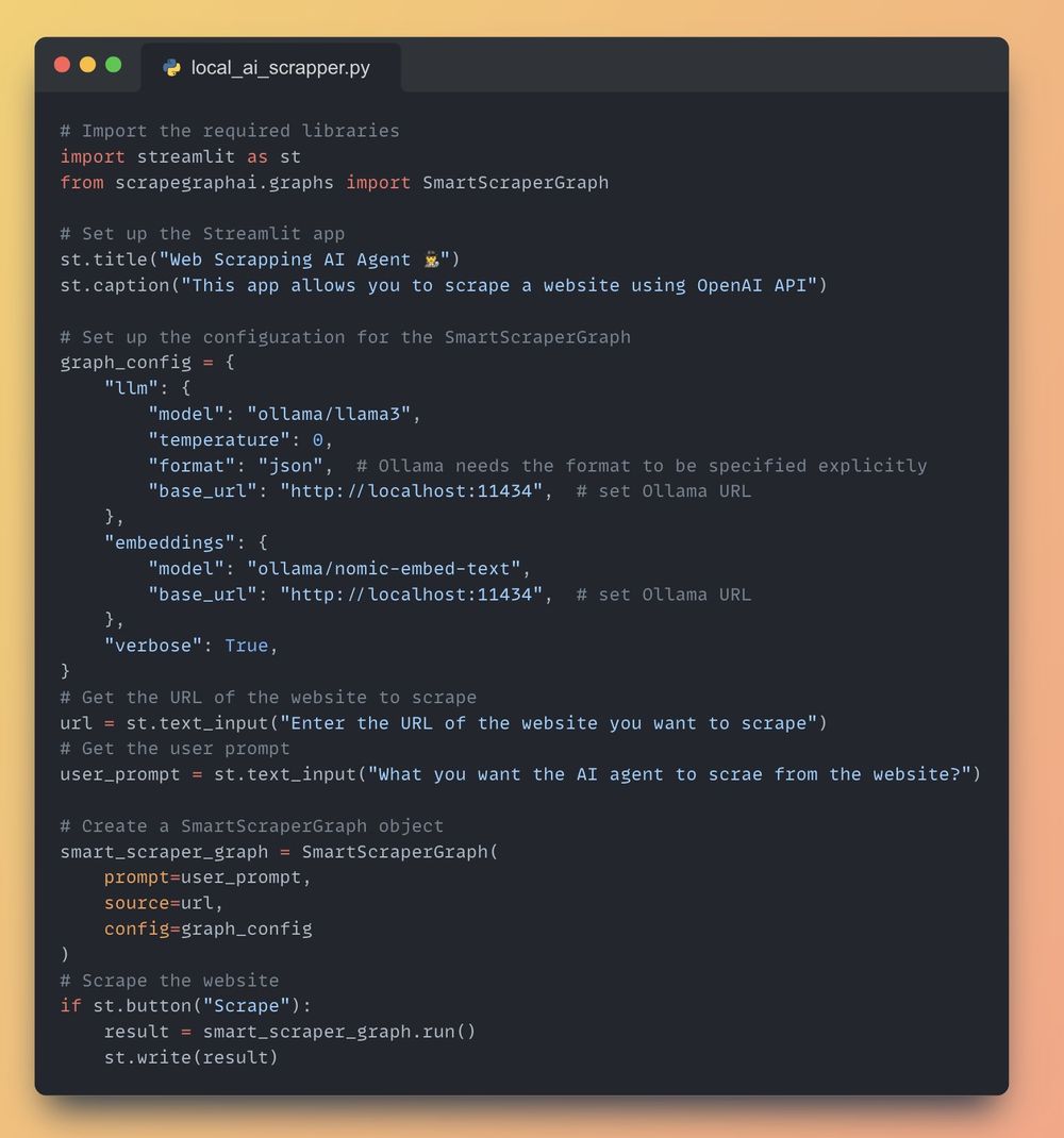 Build a Web Scrapping AI agent with Llama-3 Running Locally (100% free and without internet)